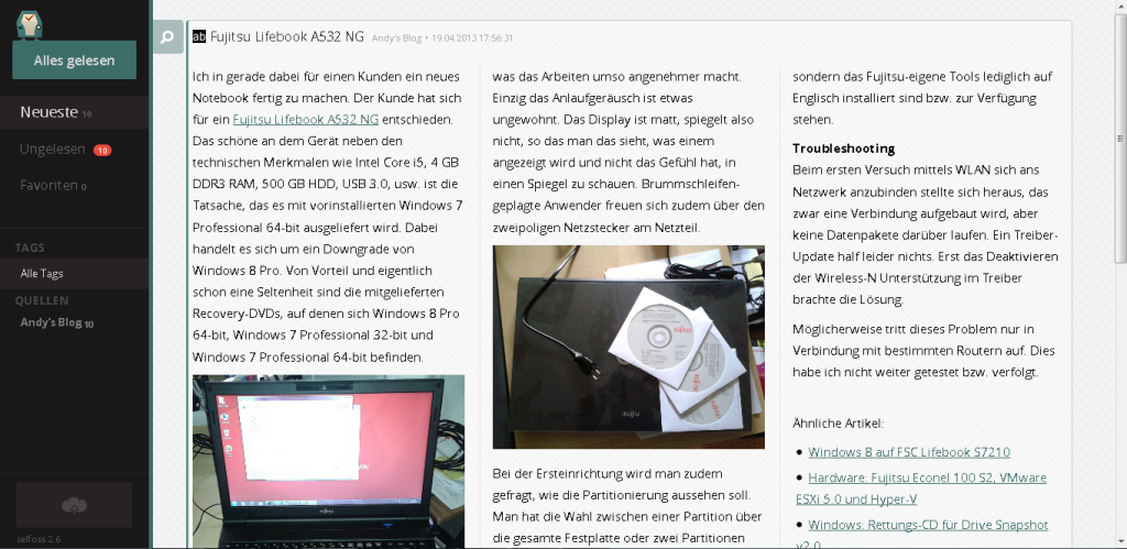 selfoss – Ein PHP-basierter Feedreader – Andy's Blog