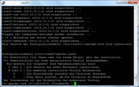 Tine 2.0: Nach Installation aus den Paketquellen den Alias ändern ...