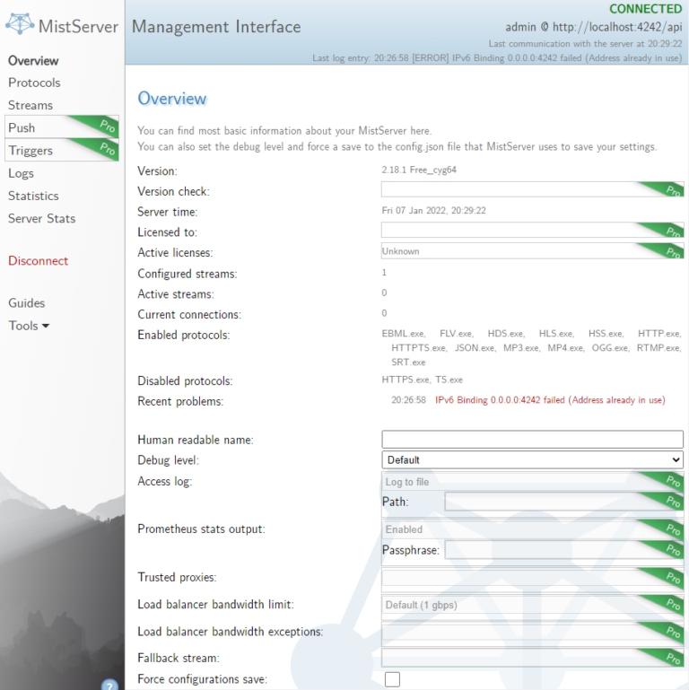 Mit dem MistServer einen (lokalen) Streaming-Server erstellen – Andy's Blog