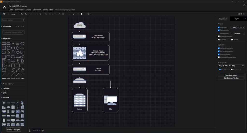 Mit draw.io/diagrams.net Diagramme und Pläne erstellen – Andy's Blog